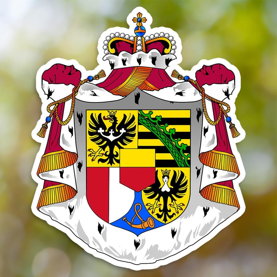 Liechtenstein Coat of Arms Emblem Sticker, Vinyl Decal, for Laptop Car ...
