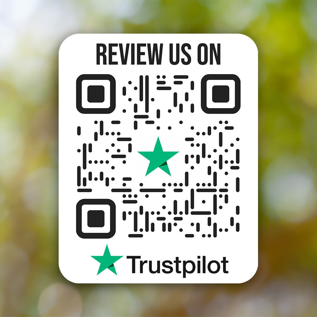 Custom Trustpilot Sticker QR Code Custom QR Code Personalised ...