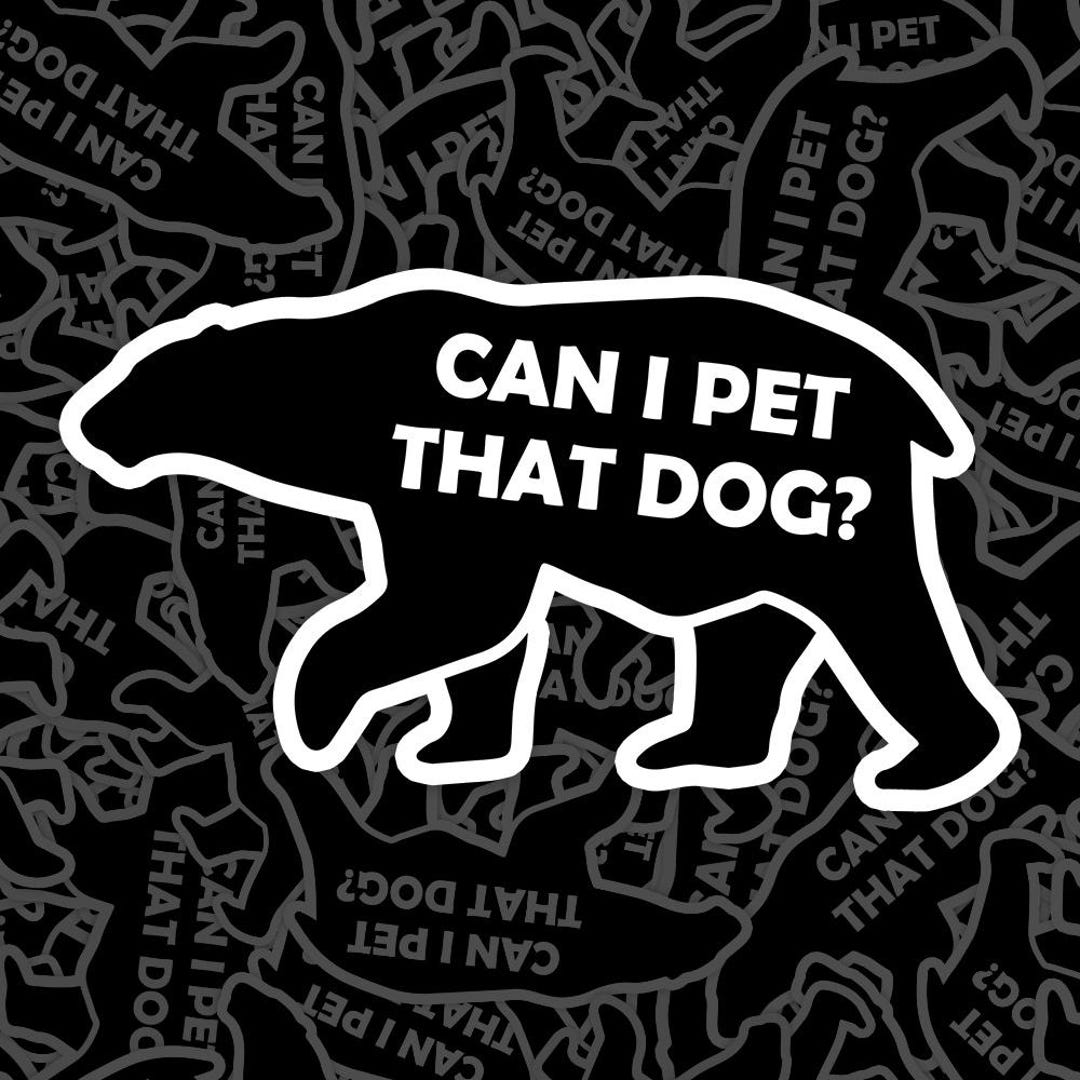 Can I Pet That Dog Meme Sticker Waterproof, Vinyl Decal, for Laptop Car ...