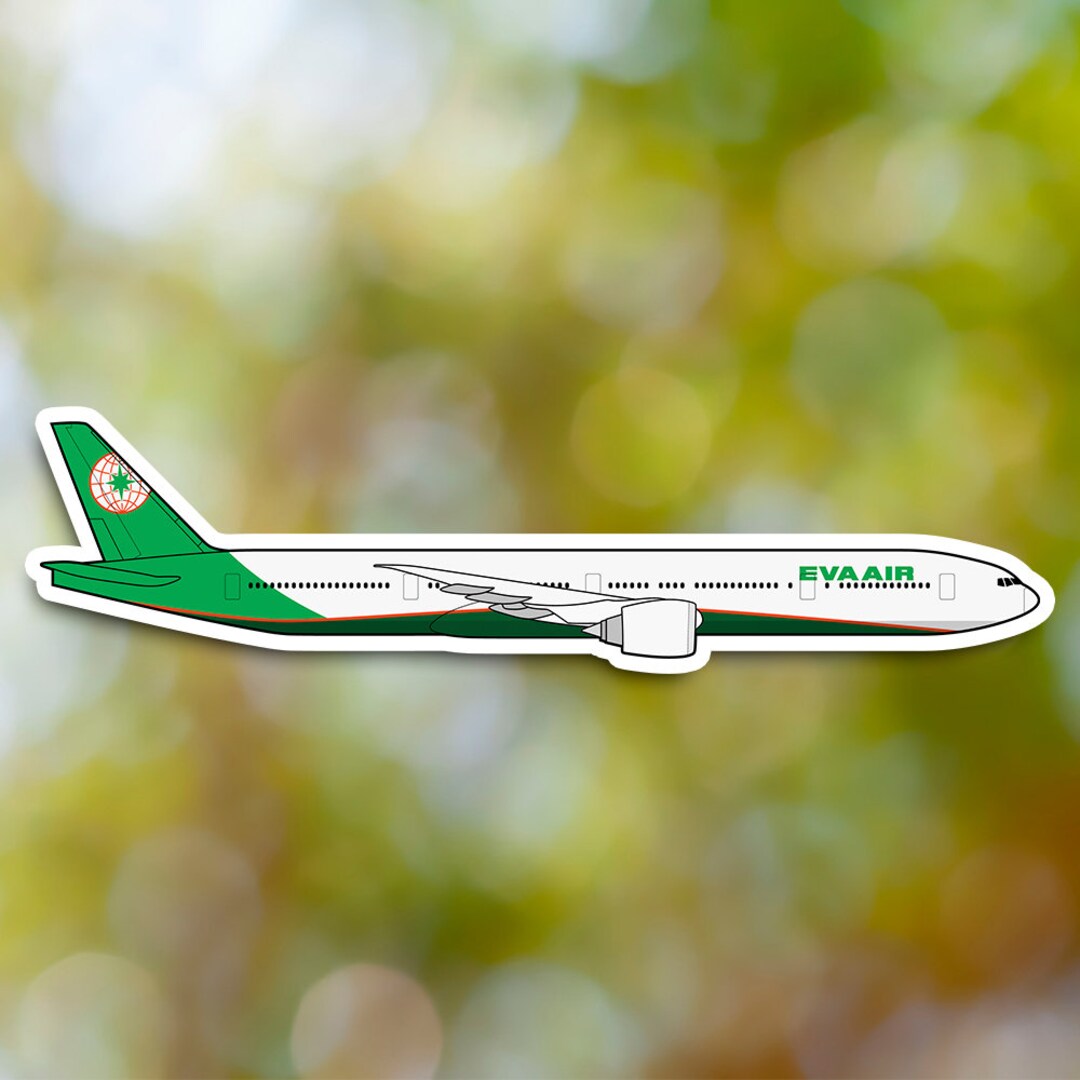 Boeing 777 Sticker, EVA Air Airplane Sticker Waterproof for Suitcase ...