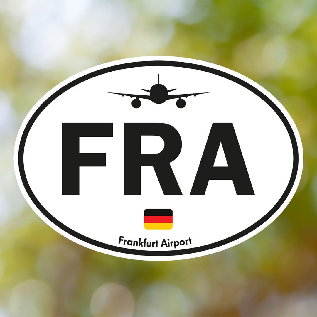 Frankfurt Sticker Oval Vintage, Germany Airport Luggage Sticker ...