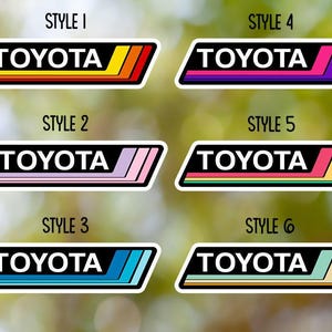 Toyota Vintage Sticker Rectangular Waterproof, Vinyl Decal, for Laptop ...