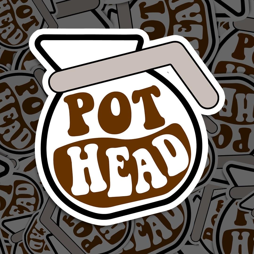 Pot Head Meme Sticker Waterproof, Vinyl Decal, for Laptop Car, Book ...