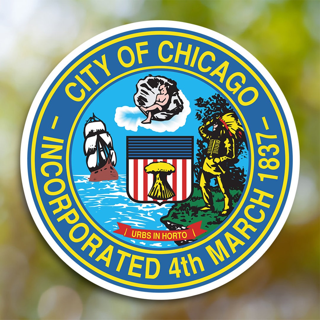 Chicago Sticker, City Sticker Vinyl Decal, for Laptop Car, Book, Water ...