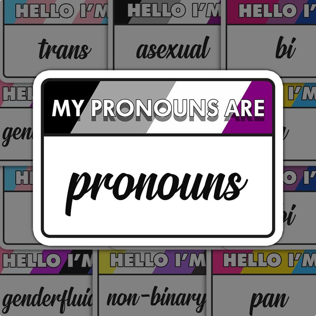 Gender Fluid Sticker, Custom Pronoun Sticker, LGBTQ+ Sticker Vinyl ...
