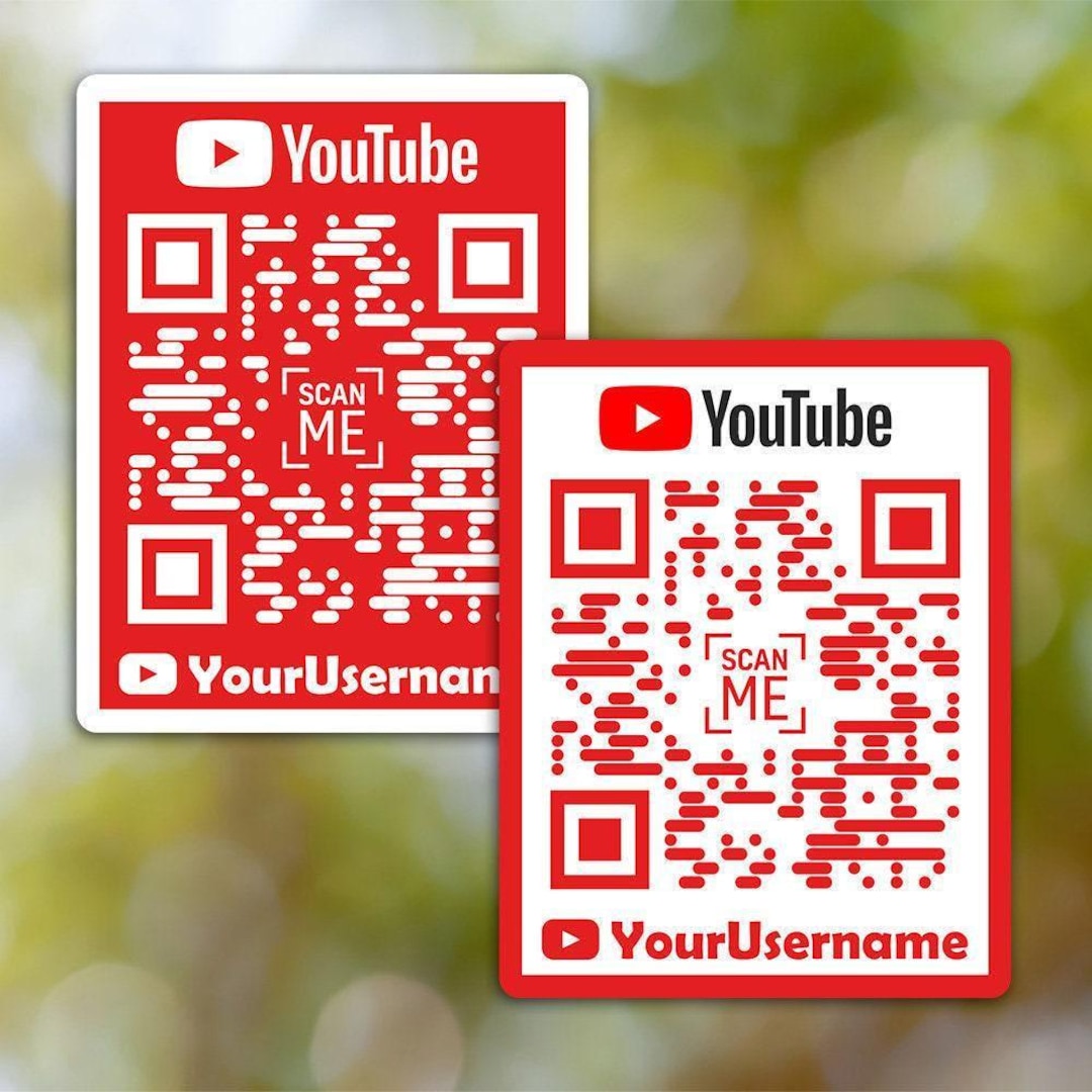 Custom Youtube Sticker QR Code | Custom QR Code | Personalised Youtube ...