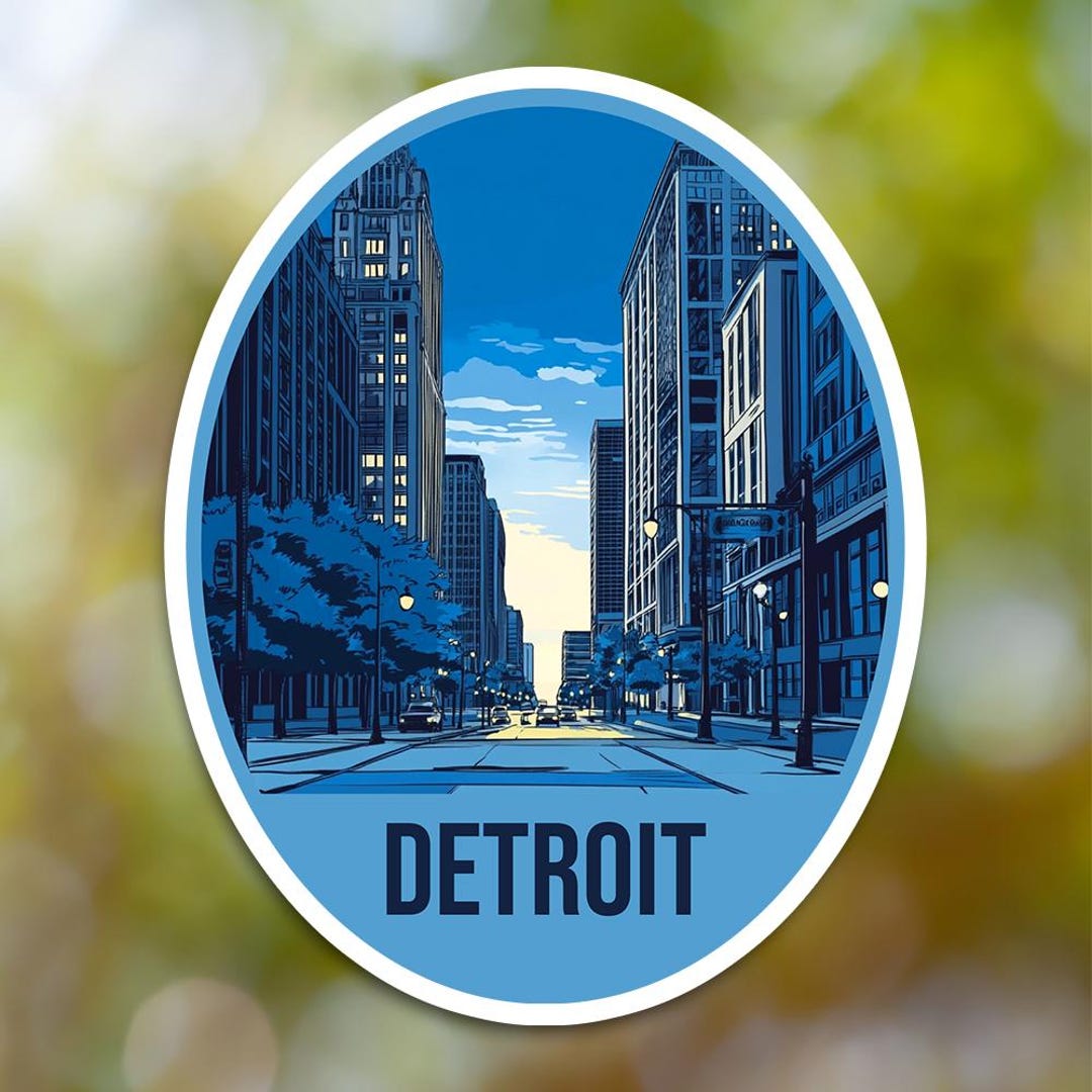 Detroit Sticker, Detroit Decal, for Laptop Car, Book, Water Bottle ...