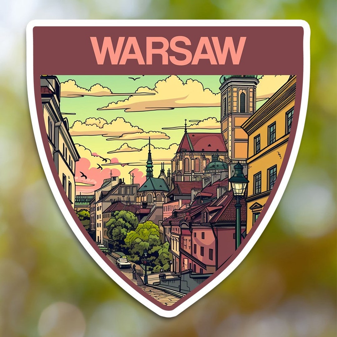 Warsaw Sticker, City Sticker Vinyl Decal, for Laptop Car, Book, Water ...