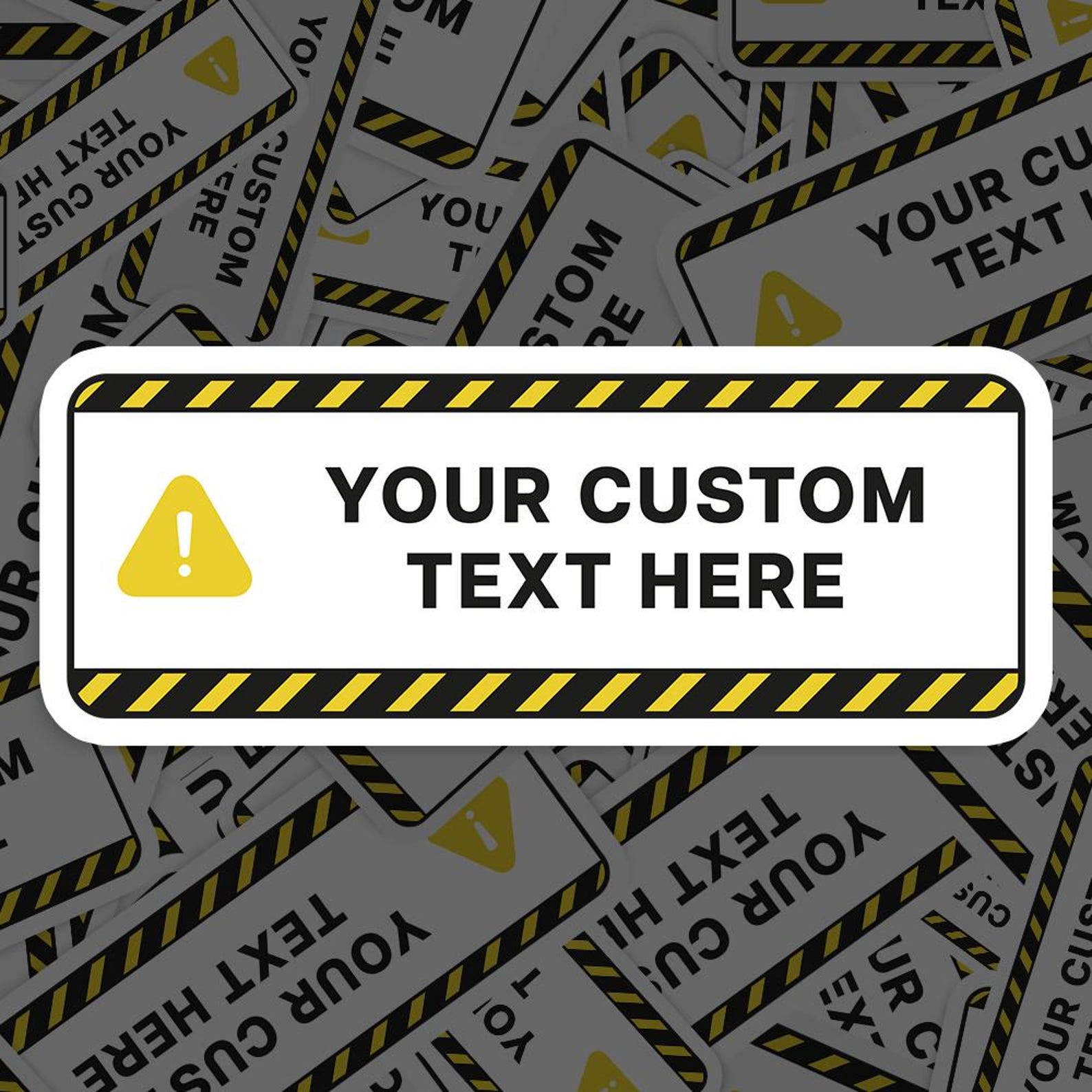 Custom Warning Sign Sticker Waterproof, Vinyl Decal, for Laptop Car ...