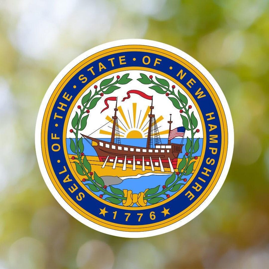 New Hampshire Sticker State Seal Made With Vinyl, Decal for Book ...