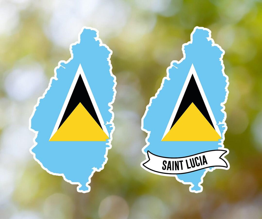 Saint Lucia Sticker Country Shaped Waterproof for Laptop, Car, Book ...
