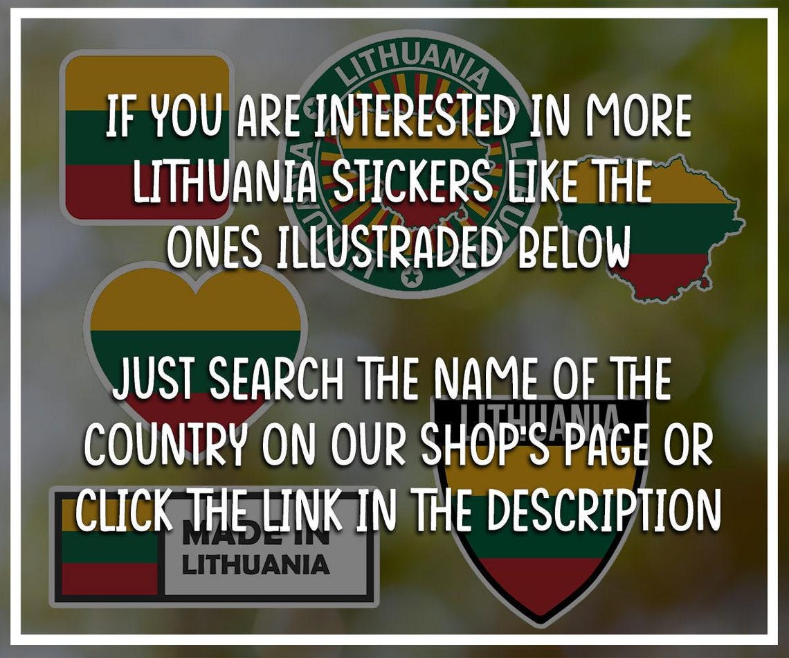 Lithuania Coat of Arms Sticker, Vinyl Decal, for Laptop Car, Book ...