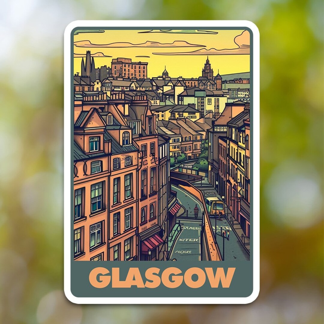 Adesivo de Glasgow, decalque de vinil adesivo de cidade, para carro ...