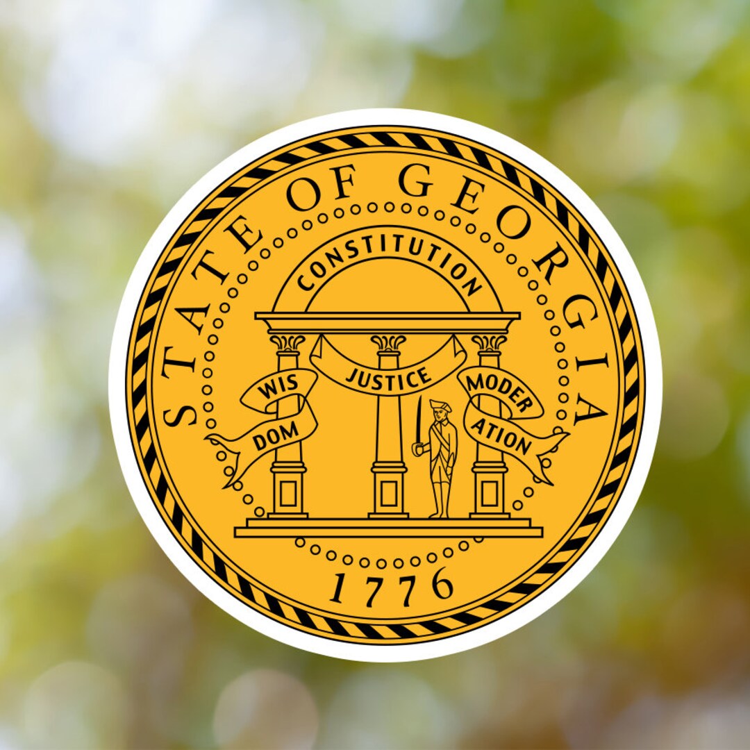 Georgia Sticker State Seal Made With Vinyl Decal for Book - Etsy