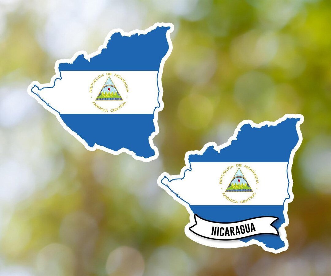 Nicaragua Sticker Country Shaped Waterproof for Laptop, Car, Book ...