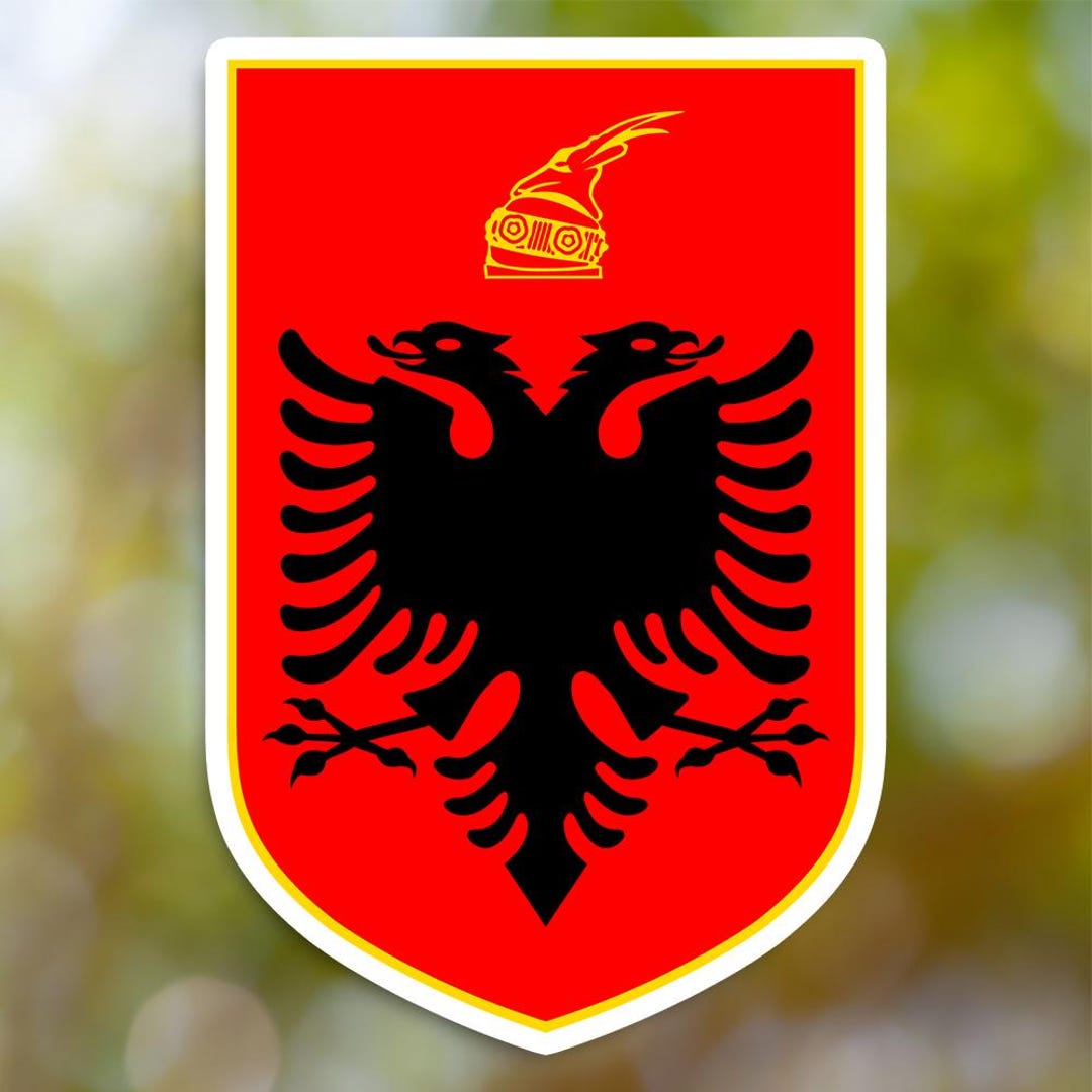 Albania Coat of Arms Emblem Sticker, Vinyl Decal, for Laptop Car, Book ...
