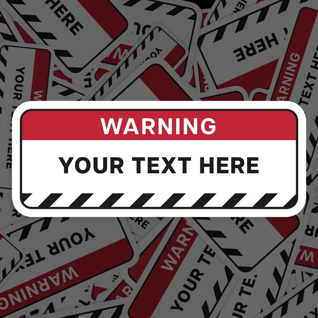 Custom Code Red Warning Sticker Waterproof, Vinyl Decal, for Laptop Car ...