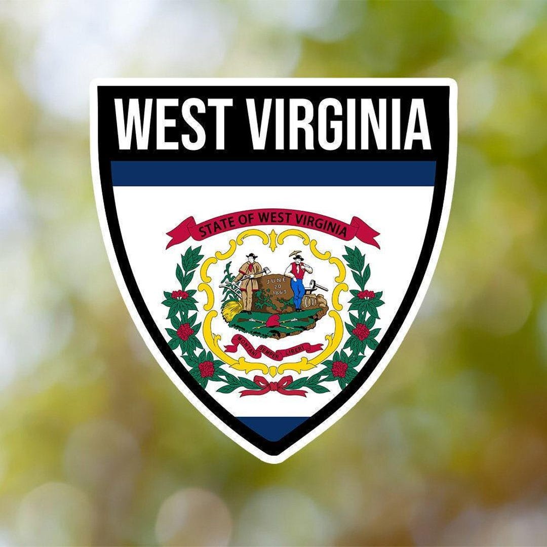 West Virginia Sticker Shield Waterproof for Laptop, Car, Book, Water ...
