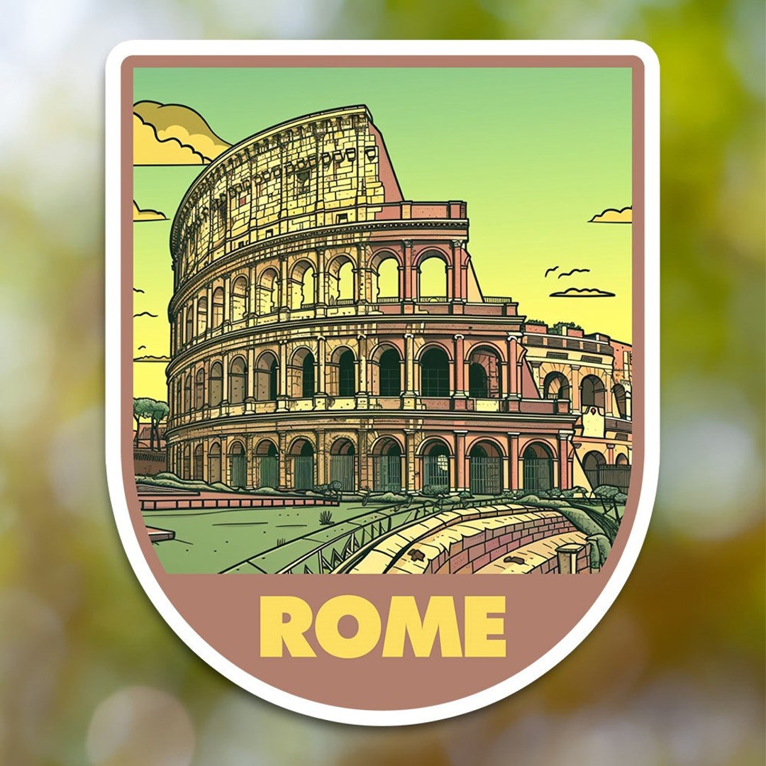 Rome Sticker, City Sticker Vinyl Decal, for Laptop Car, Book, Water ...