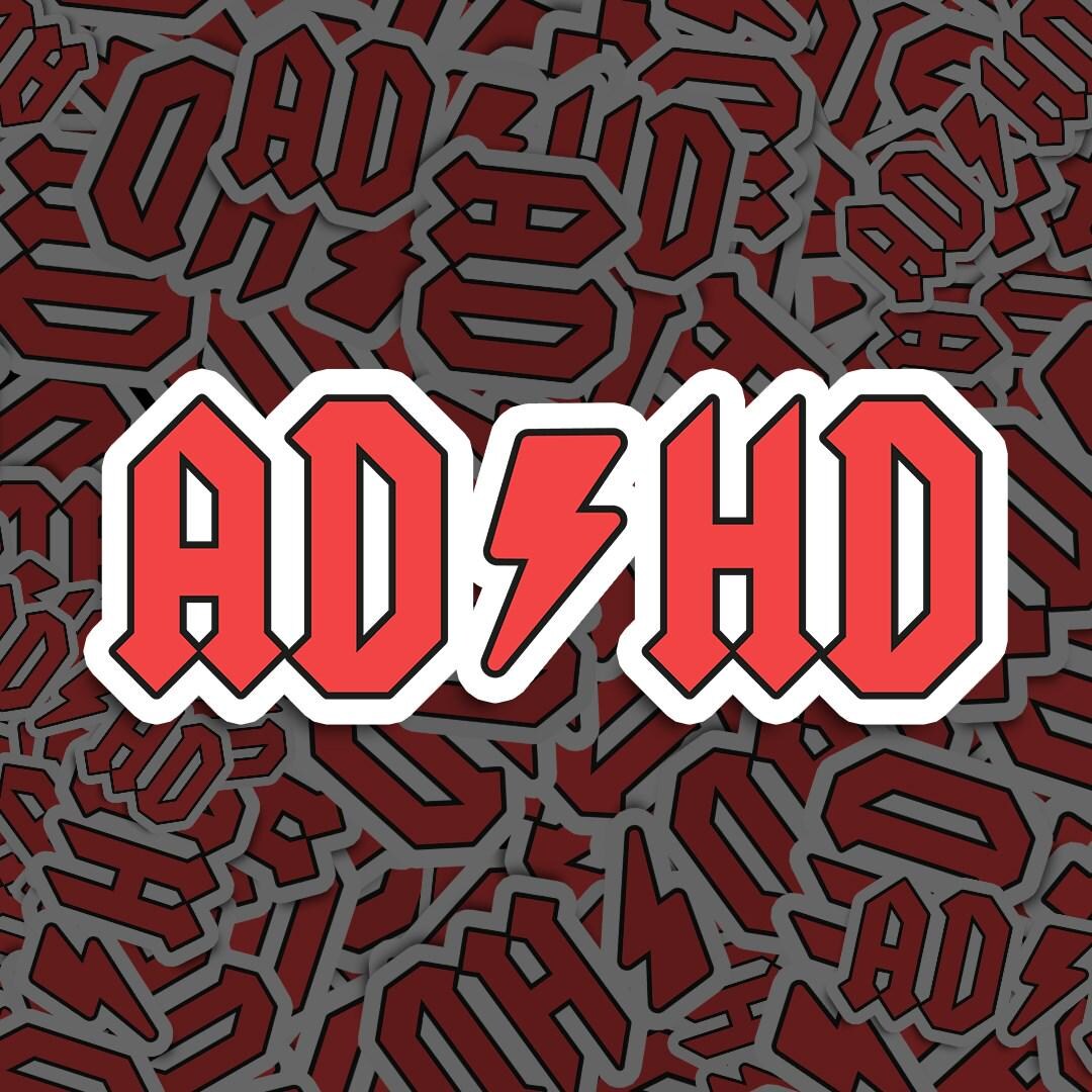 ADHD Rock Meme Sticker Waterproof, Vinyl Decal, for Laptop Car, Book ...