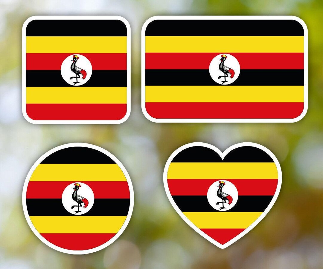 Uganda Sticker Geometric for Laptop, Car, Book, Water Bottle, Helmet ...