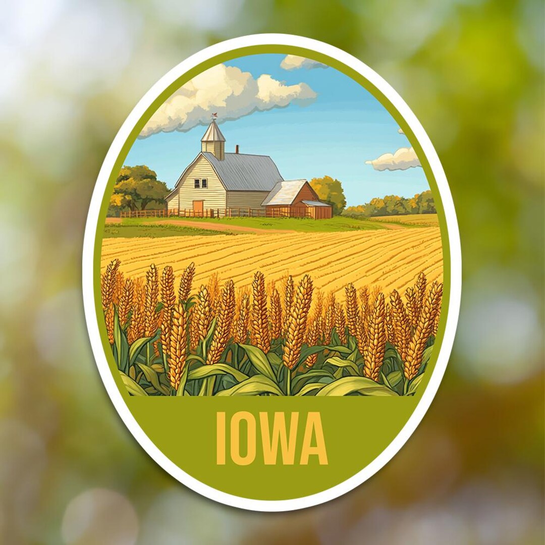 Iowa Sticker, Iowa Decal, for Laptop Car, Book, Water Bottle, Helmet ...