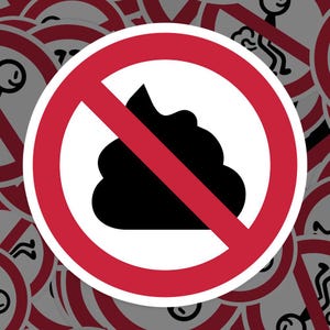 No Poop Sticker, Warning Sign Vinyl Decal, for Laptop Car, Book, Water ...