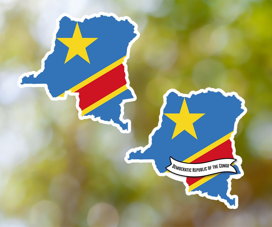 Democratic Republic Congo Sticker Country Shaped Waterproof for Laptop ...