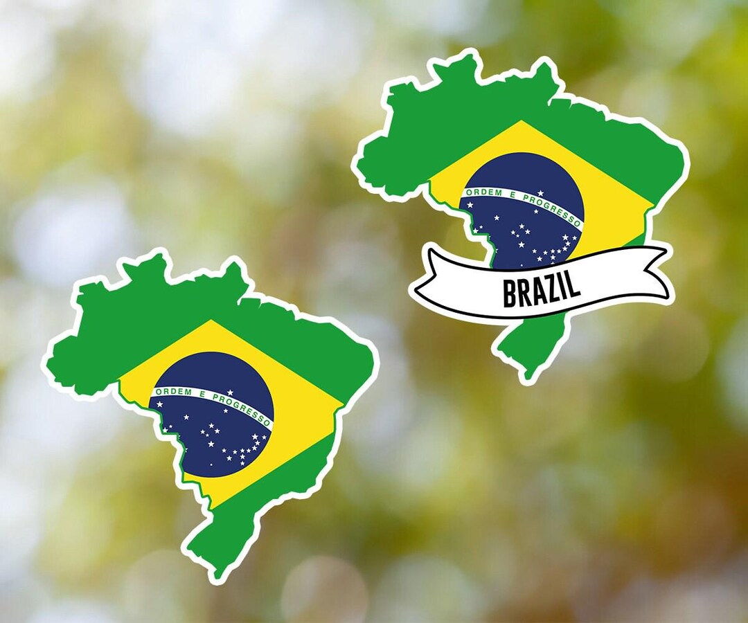 Brazil Sticker Country Shaped Waterproof for Laptop, Car, Book, Water ...