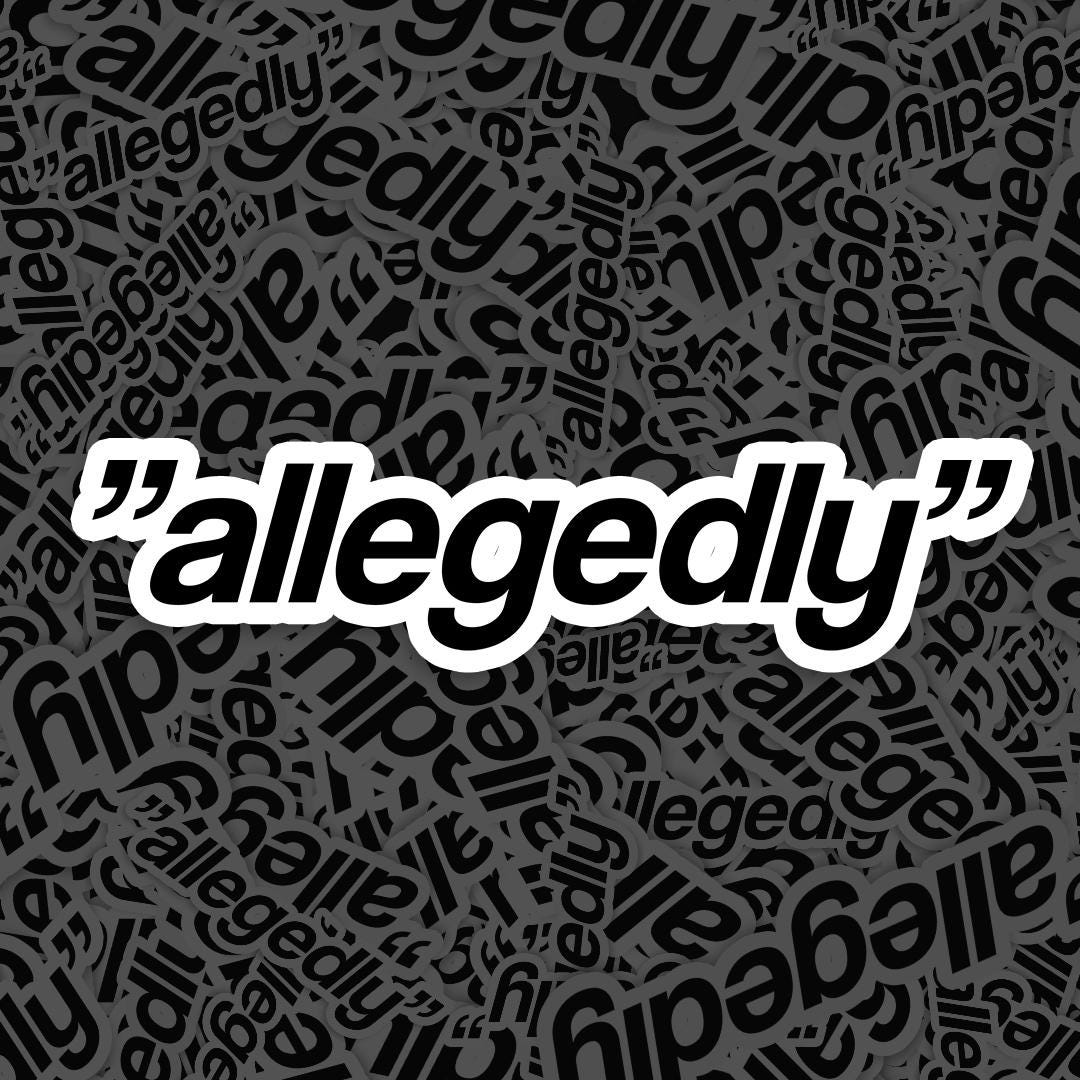 Allegedly Meme Sticker Waterproof, Quote Sticker for Laptop Car, Book ...