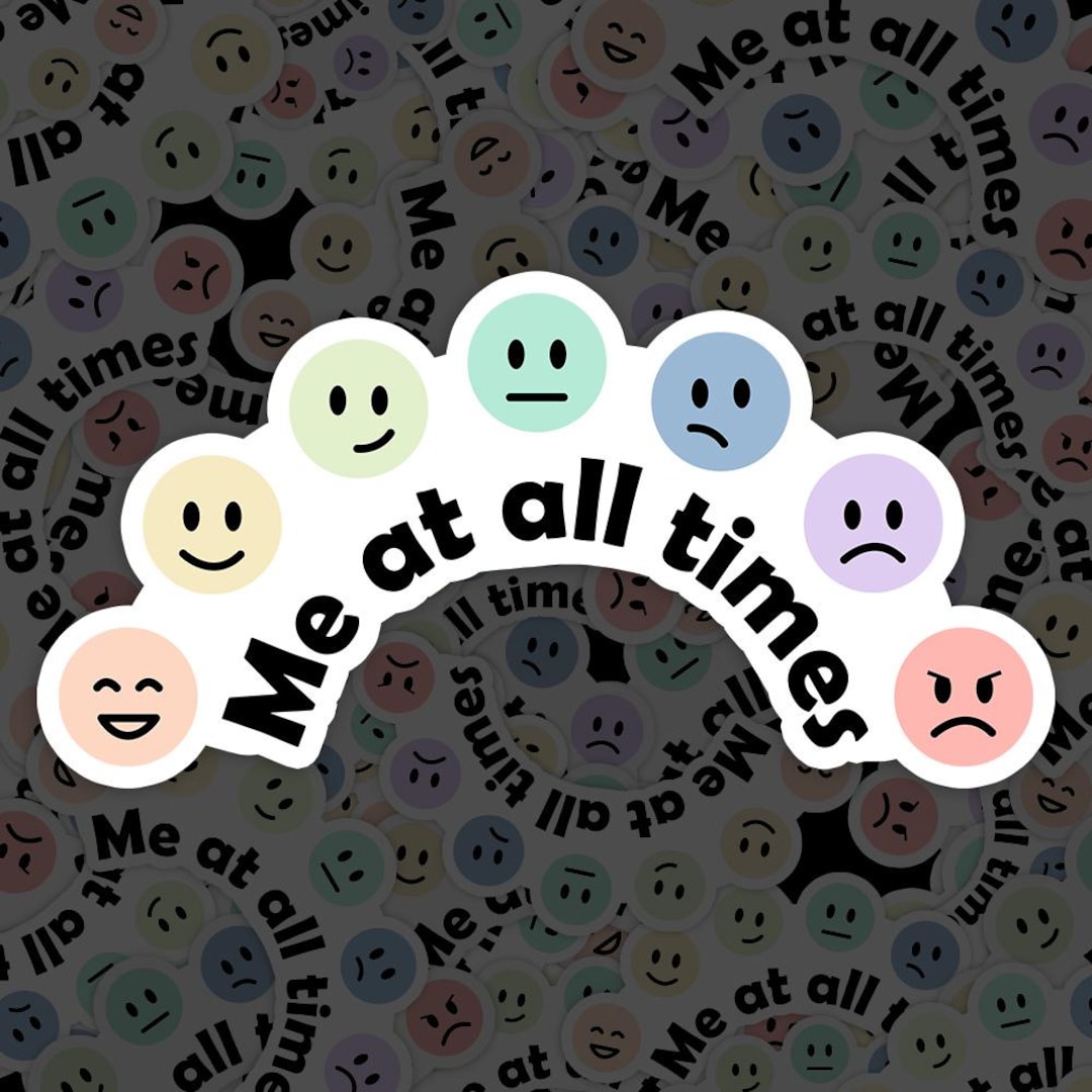 Me at All the Times Meme Sticker Waterproof, Vinyl Decal, for Laptop ...