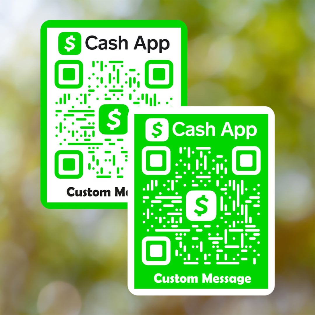 Custom Cash App Sticker QR Code Custom QR Code Personalised Cash App ...