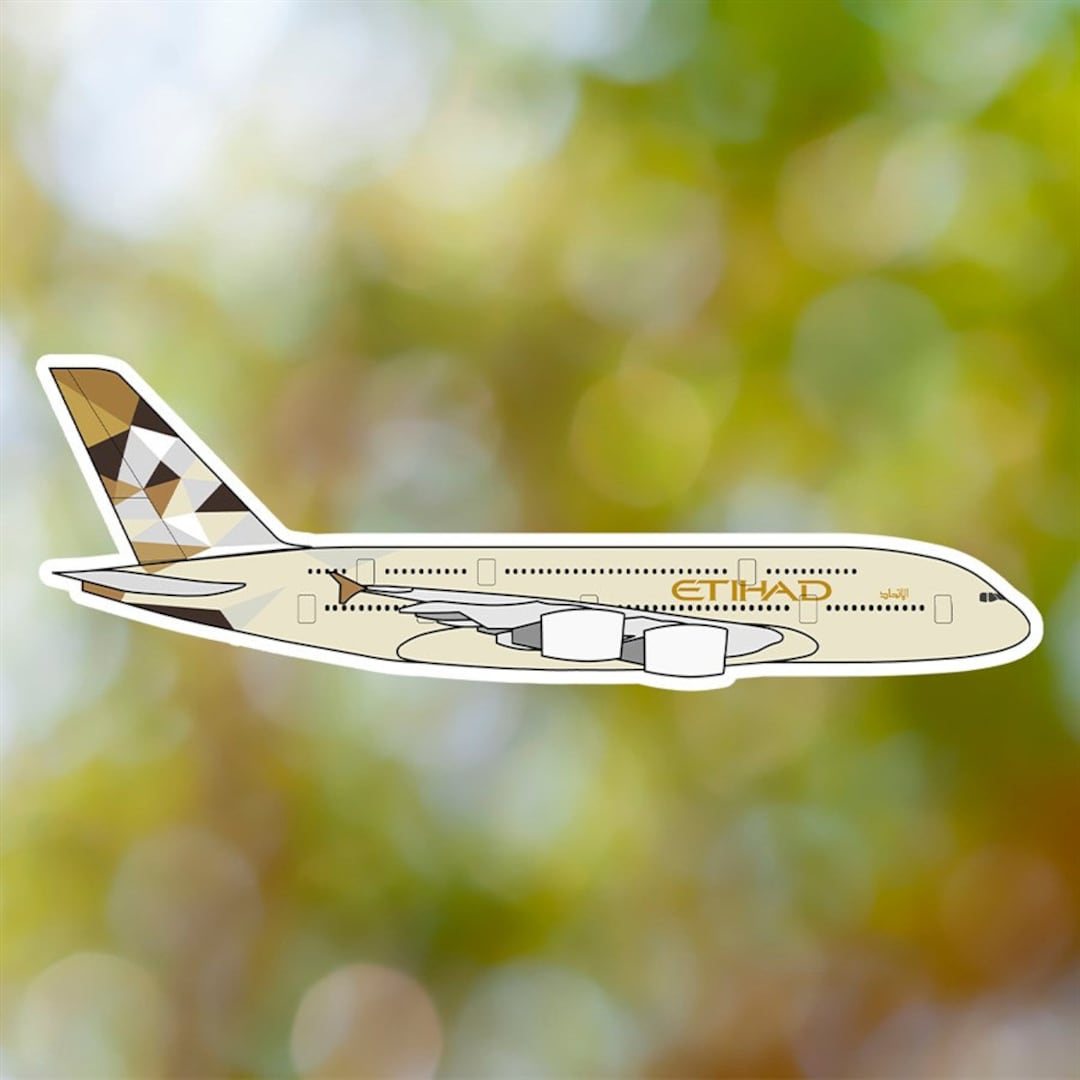 Airbus A380 Sticker, Etihad Airways Sticker Waterproof for Suitcase ...