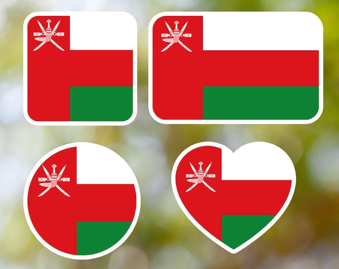 Oman Flag Emblem Stickers - Express Your Omani Pride With Style - Etsy