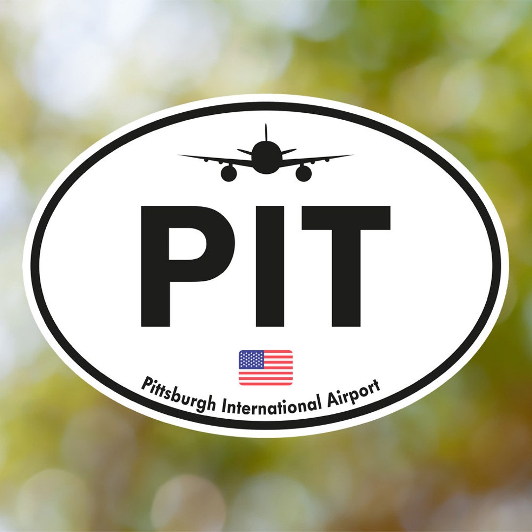 Pittsburgh Sticker Oval Vintage, USA Airport Luggage Sticker Waterproof ...