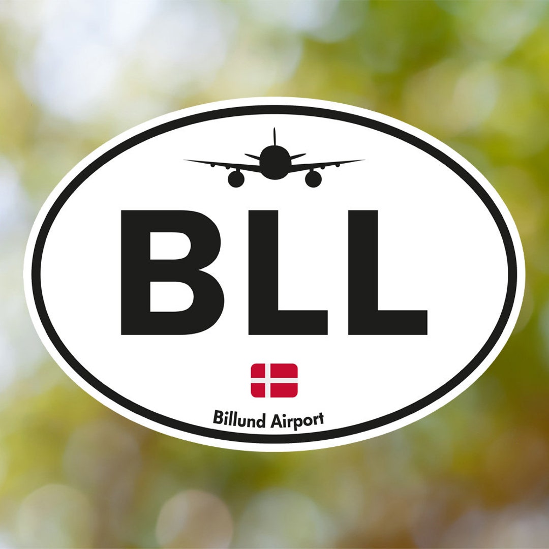 Billund Sticker Oval Vintage, Denmark Airport Luggage Sticker ...