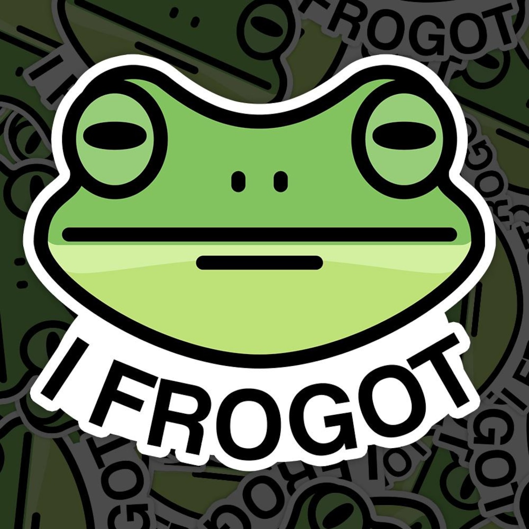 I Frogot Meme Sticker, Frog Sticker Waterproof, Vinyl Decal, for Laptop ...
