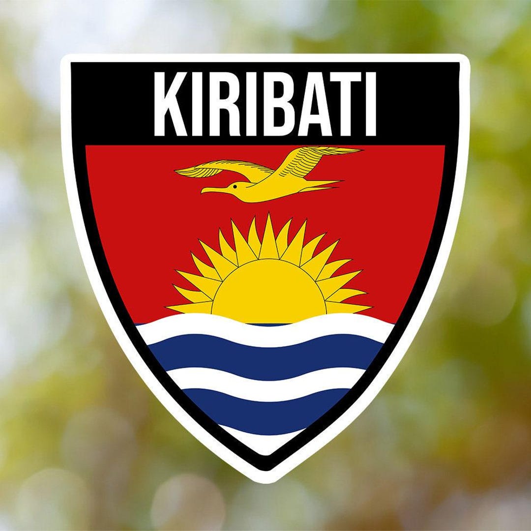 Kiribati Sticker Shield Waterproof for Laptop, Car, Book, Water Bottle ...