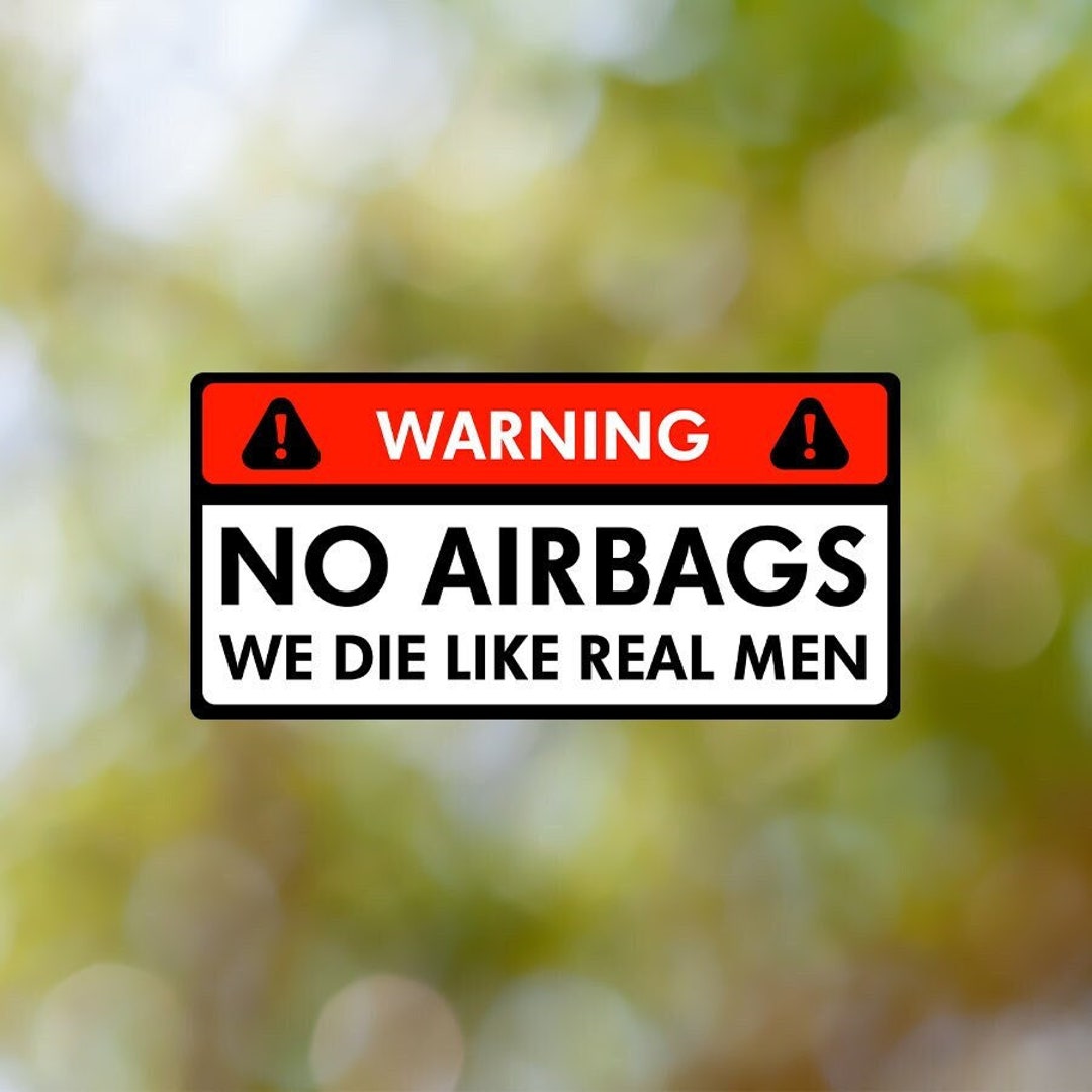 Warning Sign Airbag Meme Sticker, Vinyl Decal, for Laptop Car, Book ...
