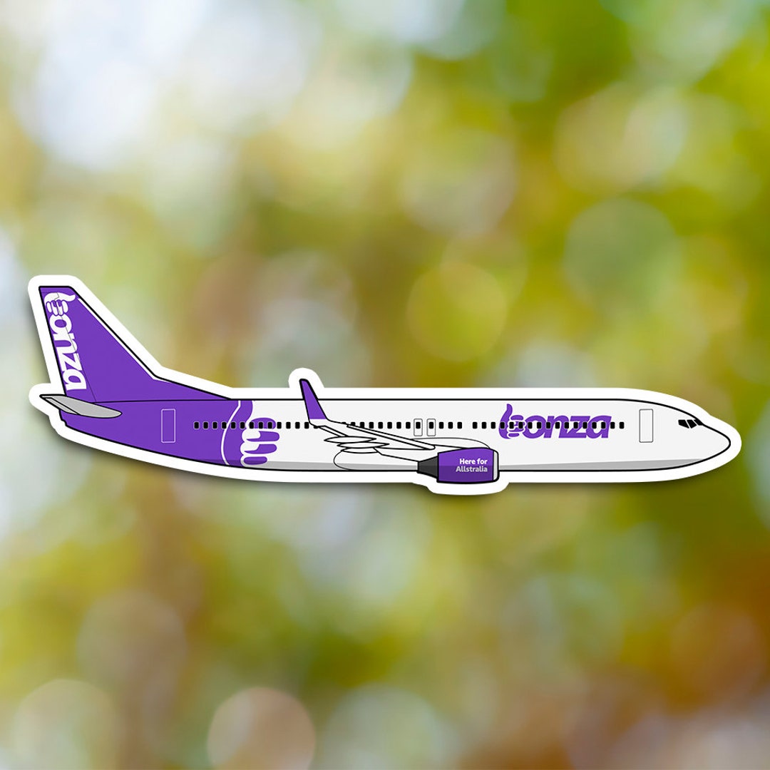 Boeing 737 Sticker, Bonza Airplane Sticker Waterproof for Suitcase, Car ...