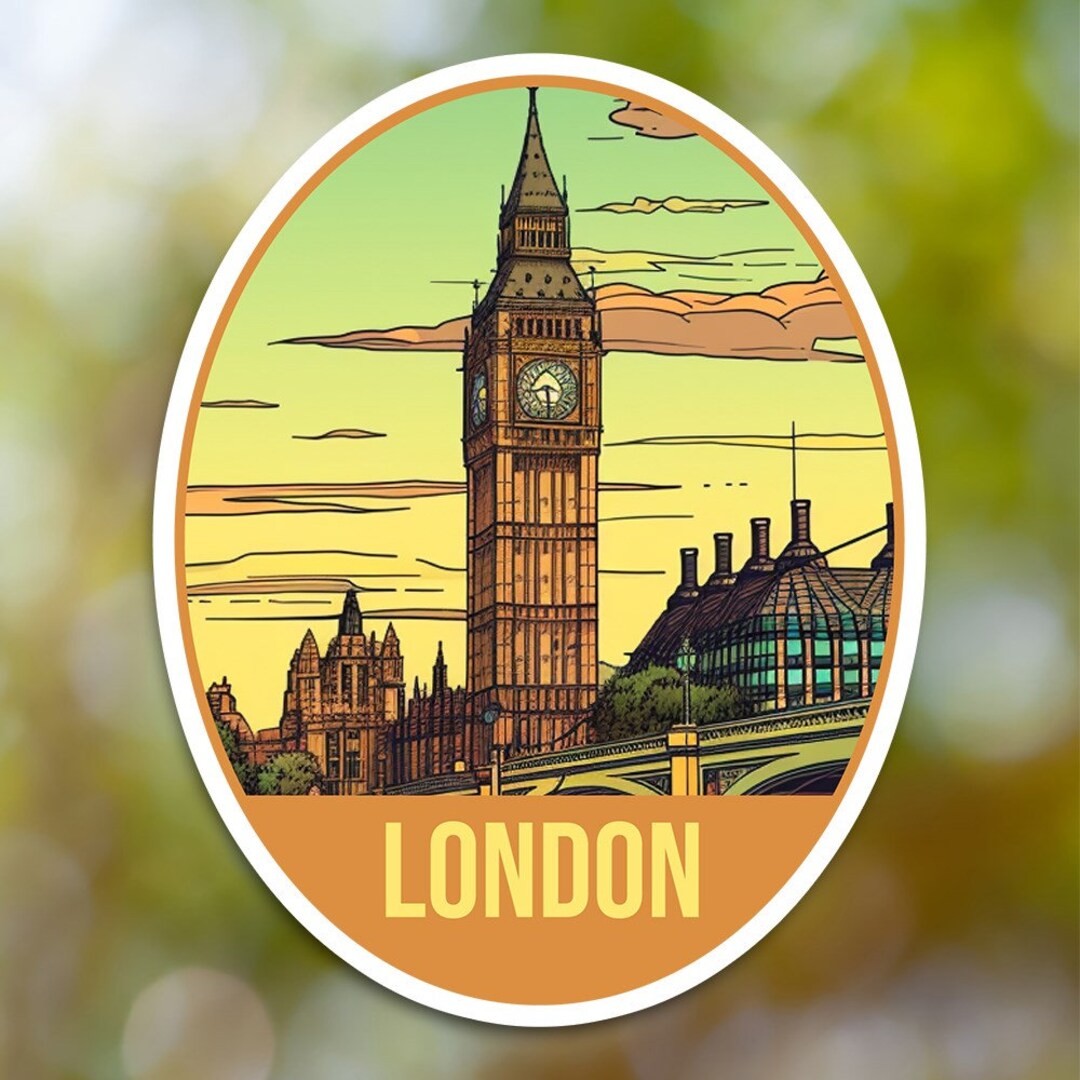 London Sticker, City Sticker Vinyl Decal, for Laptop Car, Book, Water ...