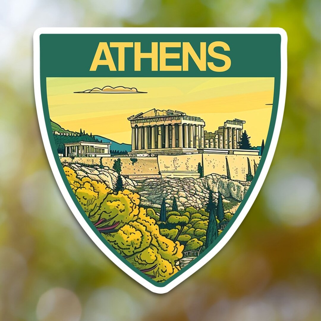 Athens Sticker, City Sticker Vinyl Decal, for Laptop Car, Book, Water ...