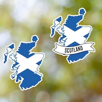 3 X 10cm Scotland Vinyl Stickers - Scottish Thistle Flag Shield UK GB ...