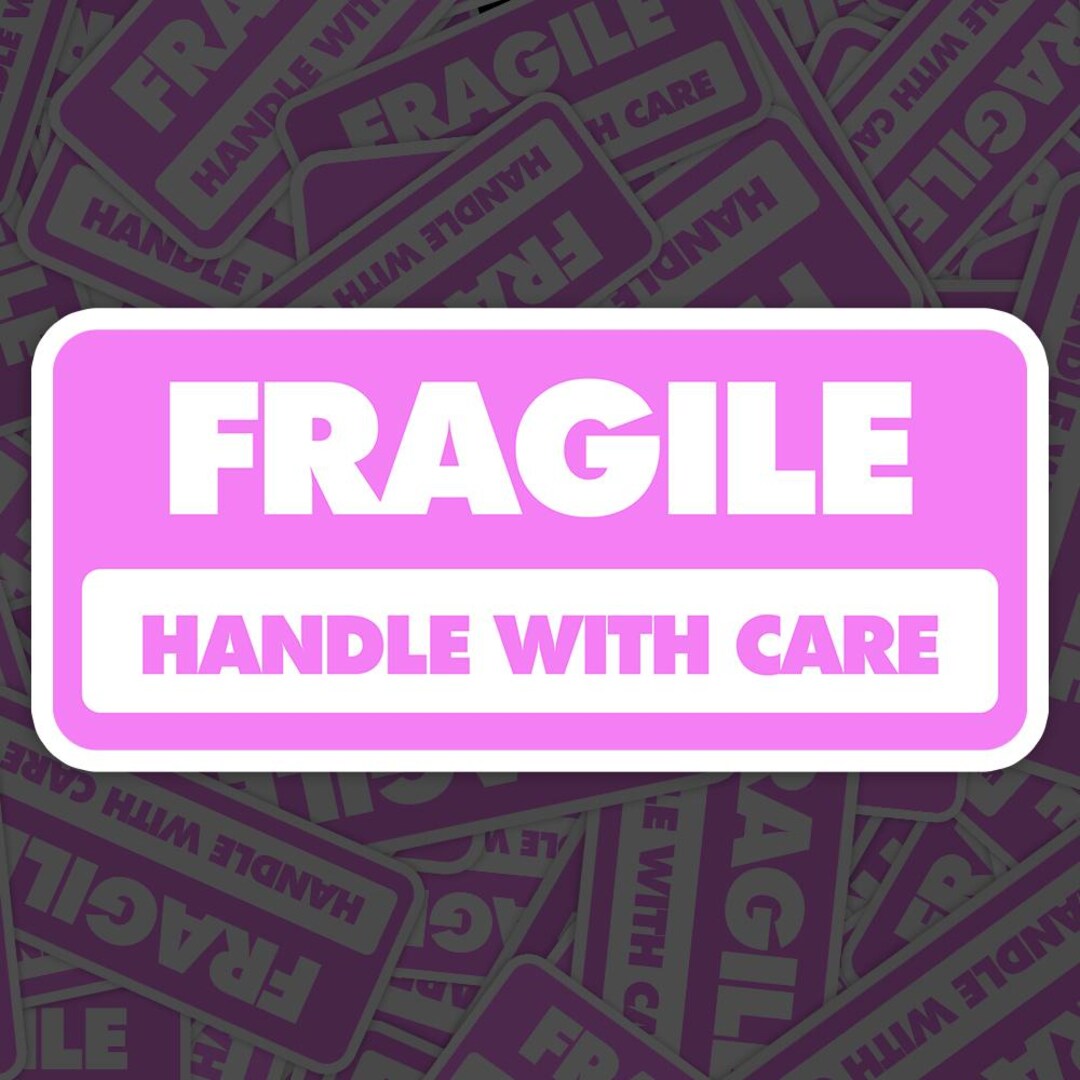 Fragile Handle With Care Sticker, Warning Sign Vinyl Decal, for Laptop ...