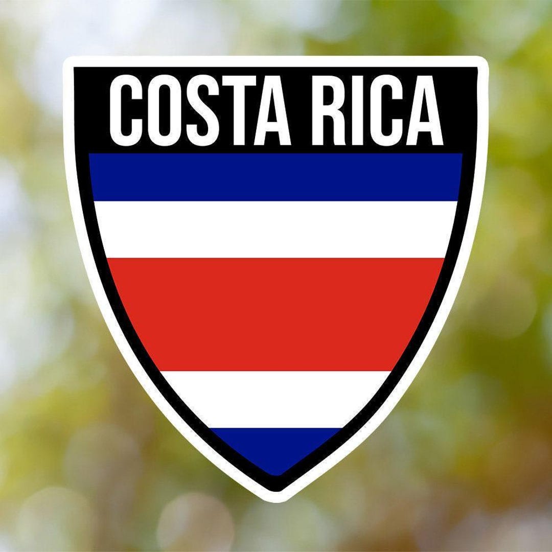 Costa Rica Sticker Shield Waterproof for Laptop, Car, Book, Water ...