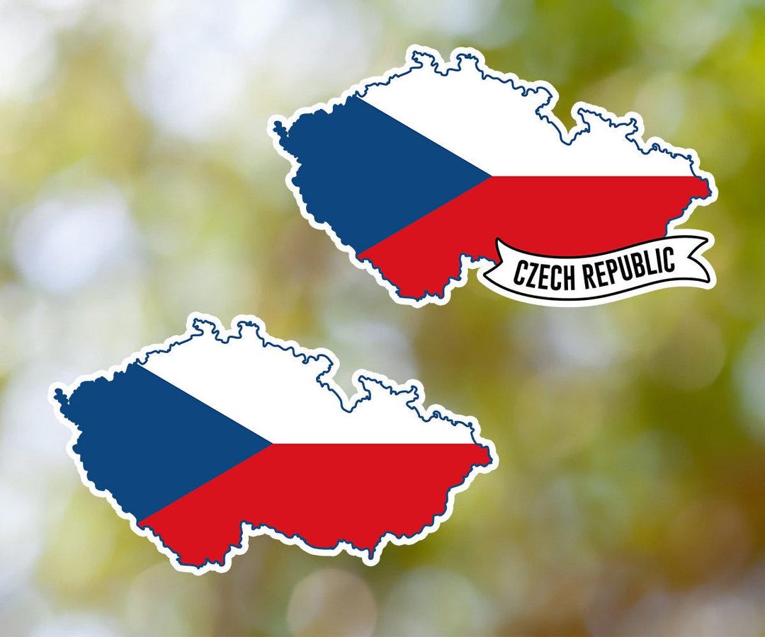Czech Republic Sticker Country Shaped Waterproof for Laptop, Car, Book ...