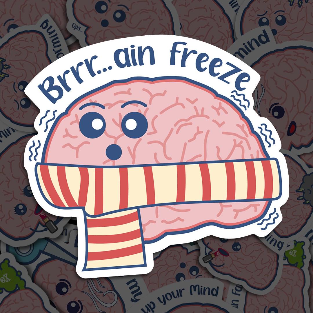 Brain Freeze Brain Meme Sticker Waterproof, Vinyl Decal, for Laptop Car ...