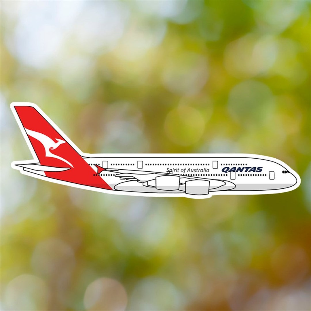 Airbus A380 Sticker, Qantas Airplane Sticker Waterproof for Suitcase ...