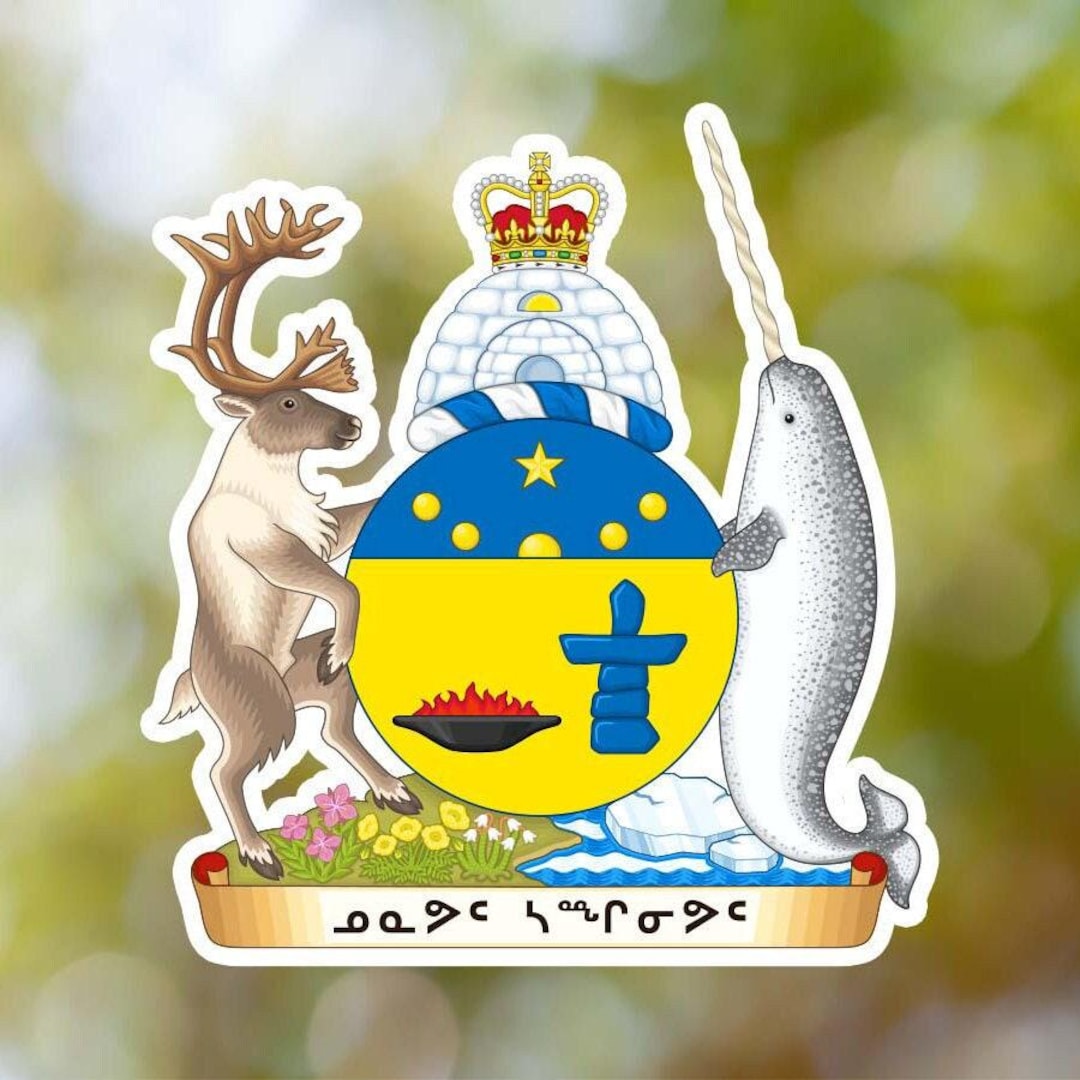 Canada Nunavut Coat of Arms Sticker, Vinyl Decal, for Laptop Car, Book ...