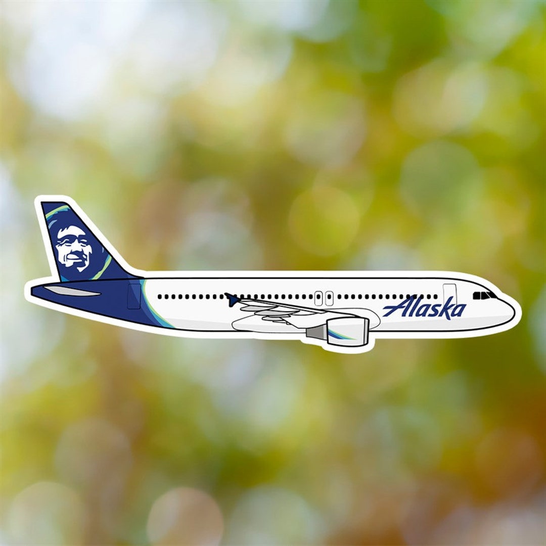 Airbus A320 Sticker, Alaska Airlines Airplane Sticker Waterproof for ...